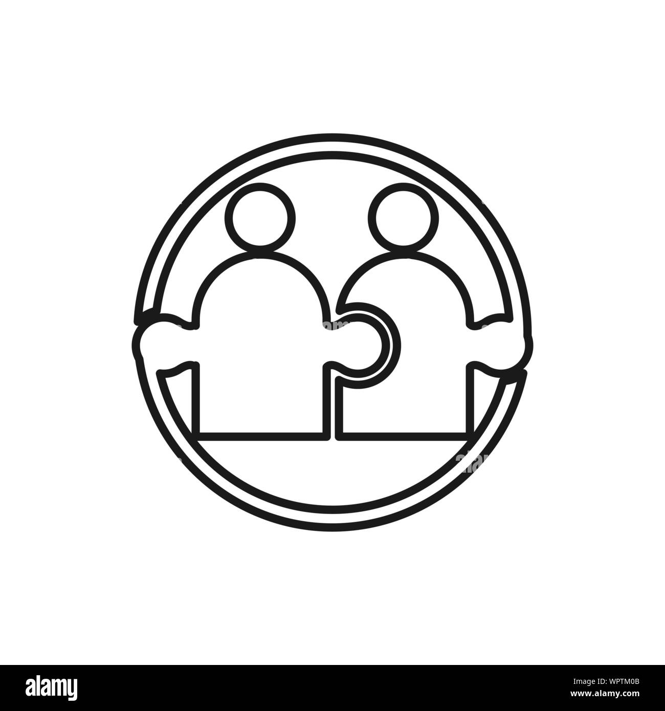 puzzle Commitment Teamwork Together Outline Logo Stock Vector Image & Art - Alamy