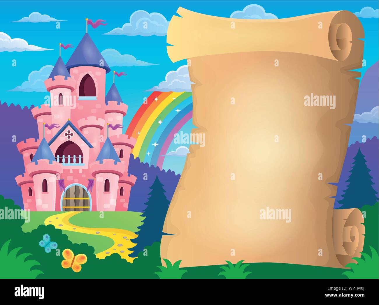 Castle of butterflies Stock Vector Images - Alamy