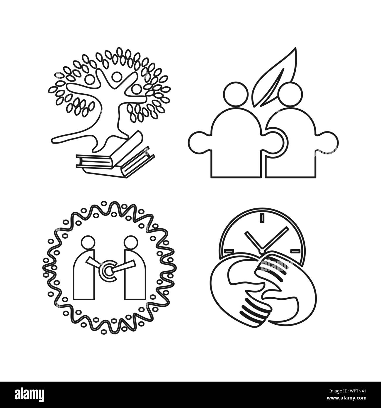 book time leaf tree Commitment Teamwork Together Outline Logo Stock Vector Image & Art - Alamy