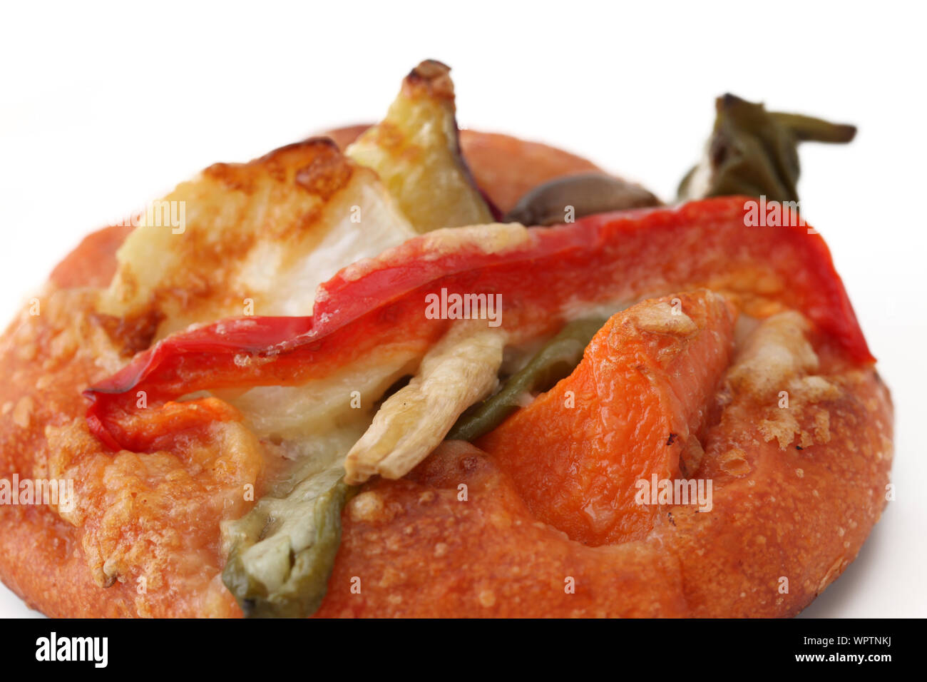 vegetables pizza bread isolated on white background Stock Photo - Alamy