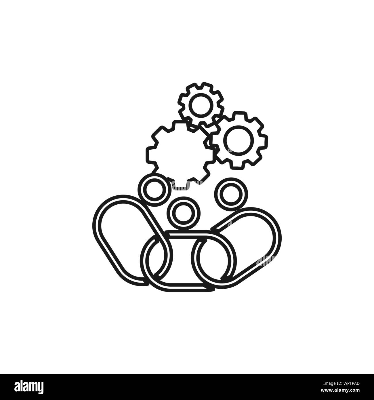 Gears Connection Commitment Teamwork Together Outline Logo Stock Vector ...