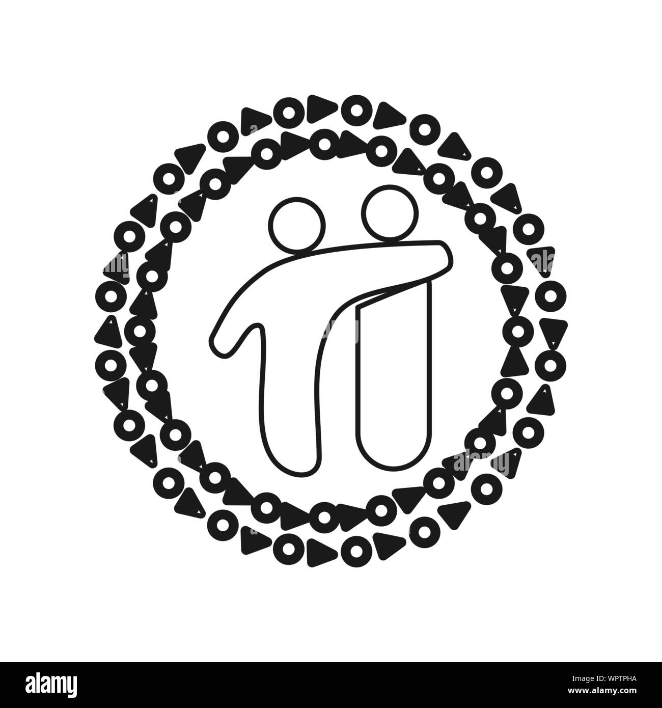 Circle rotation Commitment Teamwork Together Outline Logo Vector Stock ...