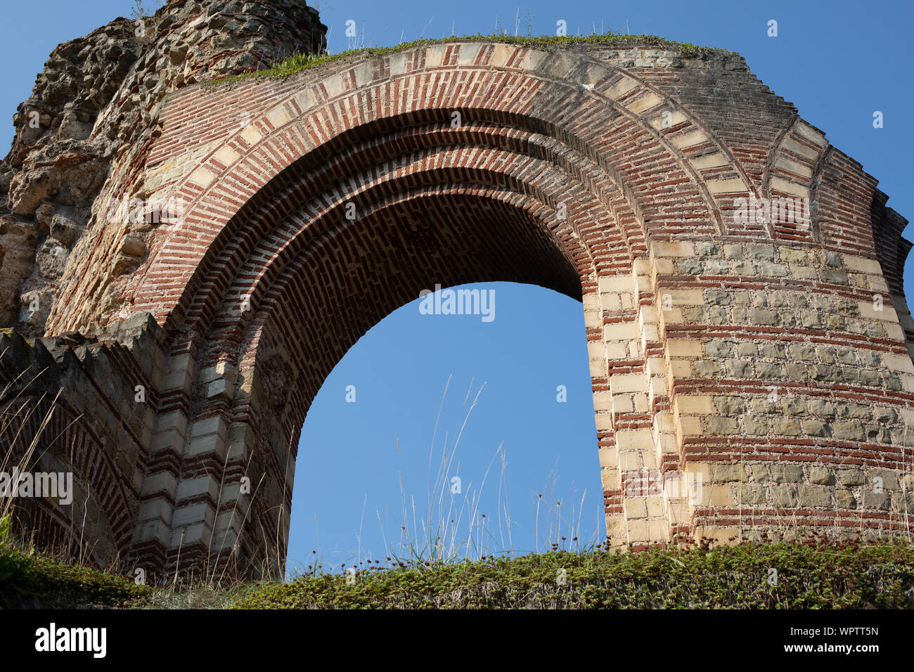 A view of the Imperial baths at Trier, Germany Stock Photo - Alamy