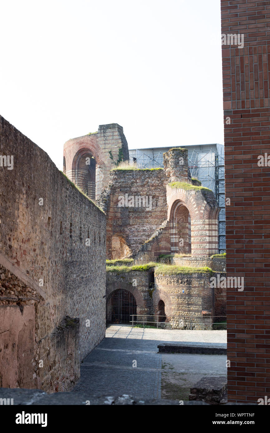 A view of the Imperial baths at Trier, Germany Stock Photo - Alamy