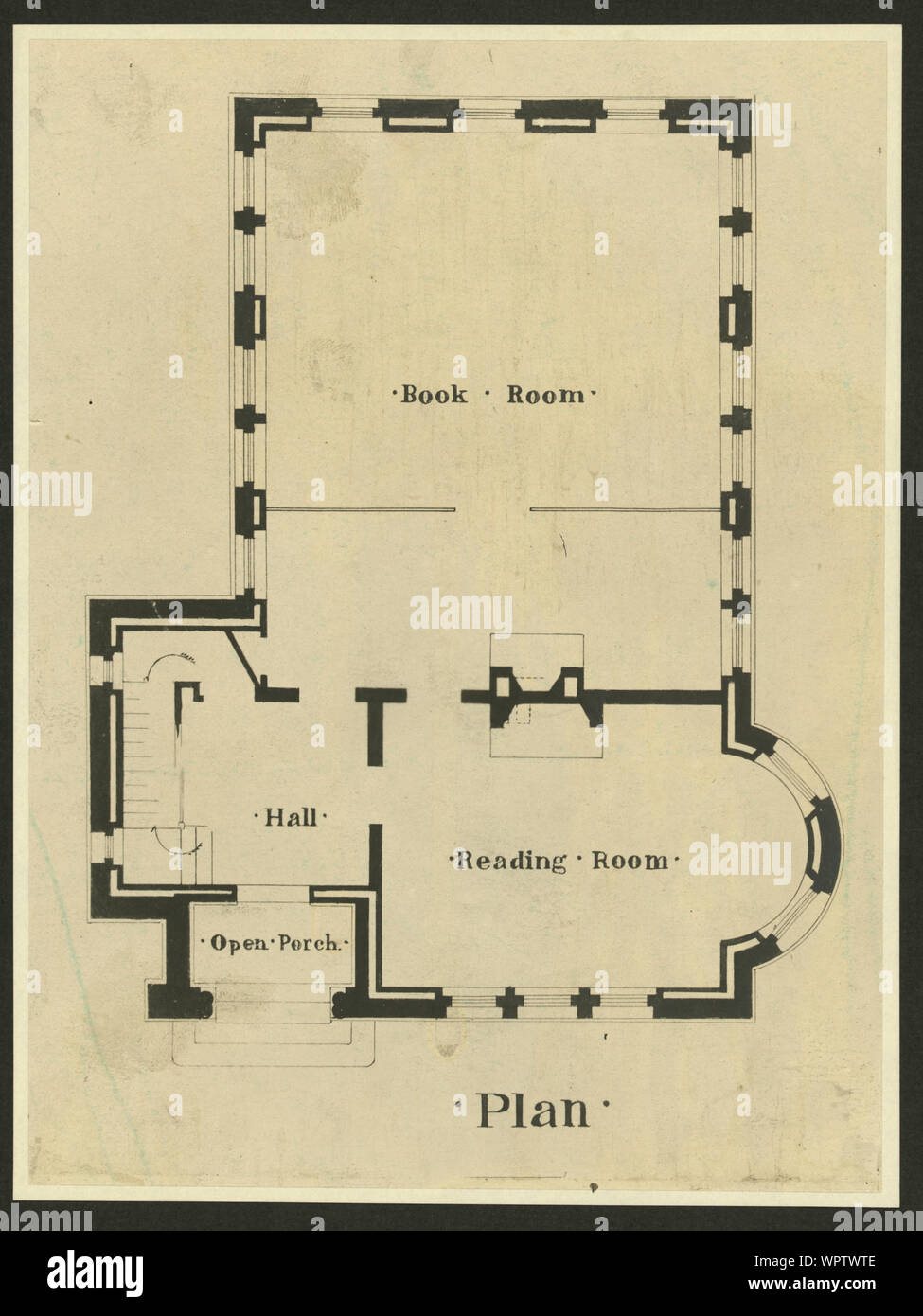 Main floor plan of the Bill Memorial Library, Groton, Connecticut Stock ...