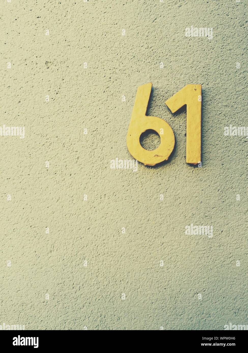 Number 61 High Resolution Stock Photography and Images - Alamy