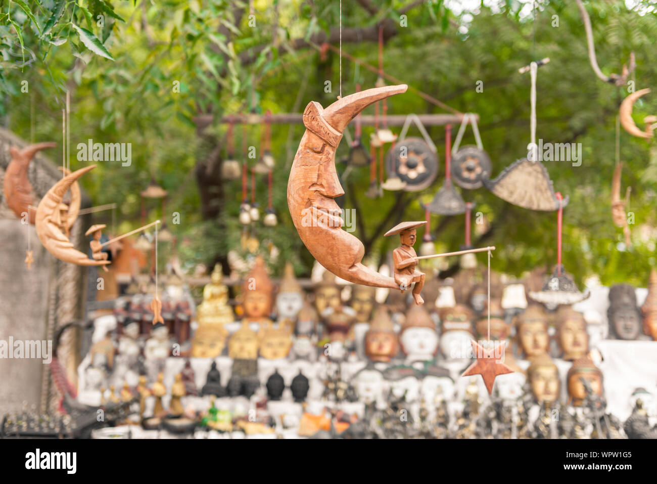 Horizontal picture of woodenhandicraft made by local burmese people in ...