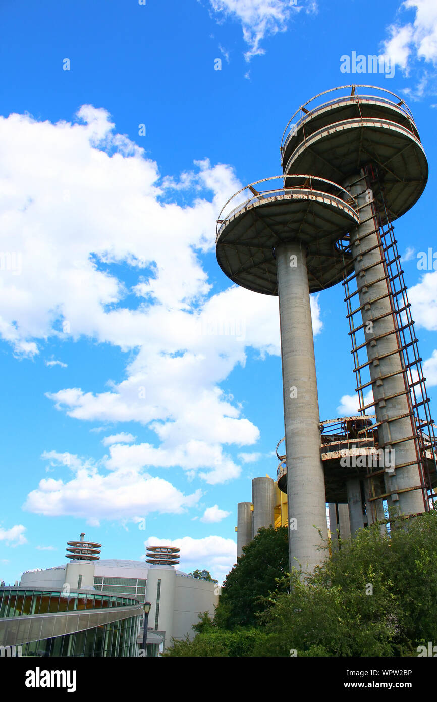 New York State Pavilion's observation towers - remnants of the 1964 ...