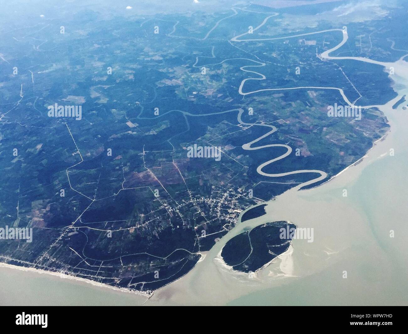 Aerial view of river delta hi-res stock photography and images - Alamy