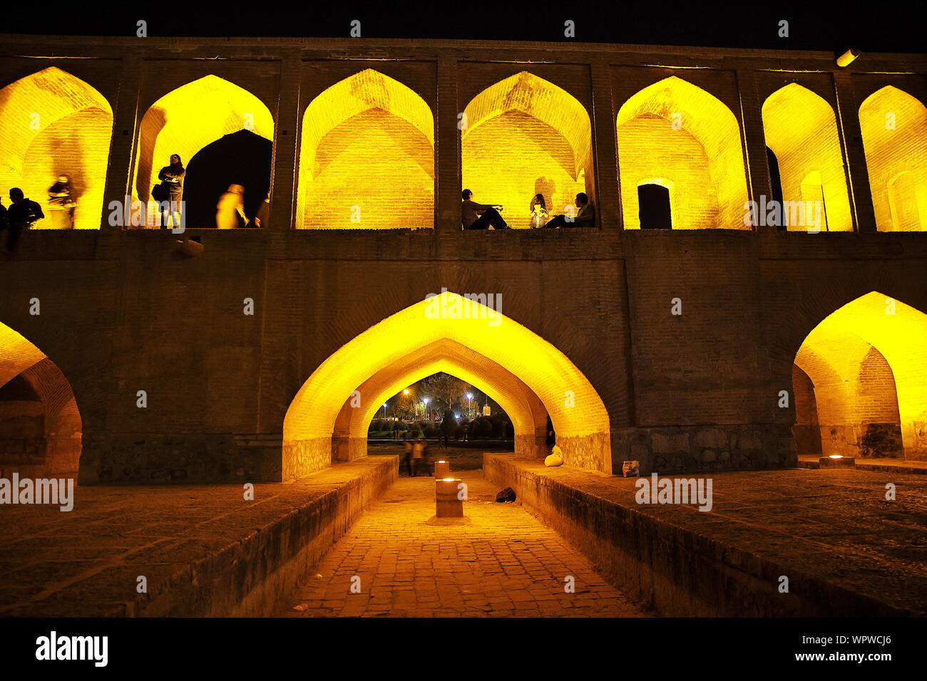 Isfahan / Iran - 03 Oct 2012: Night in ancient city Isfahan in Iran ...