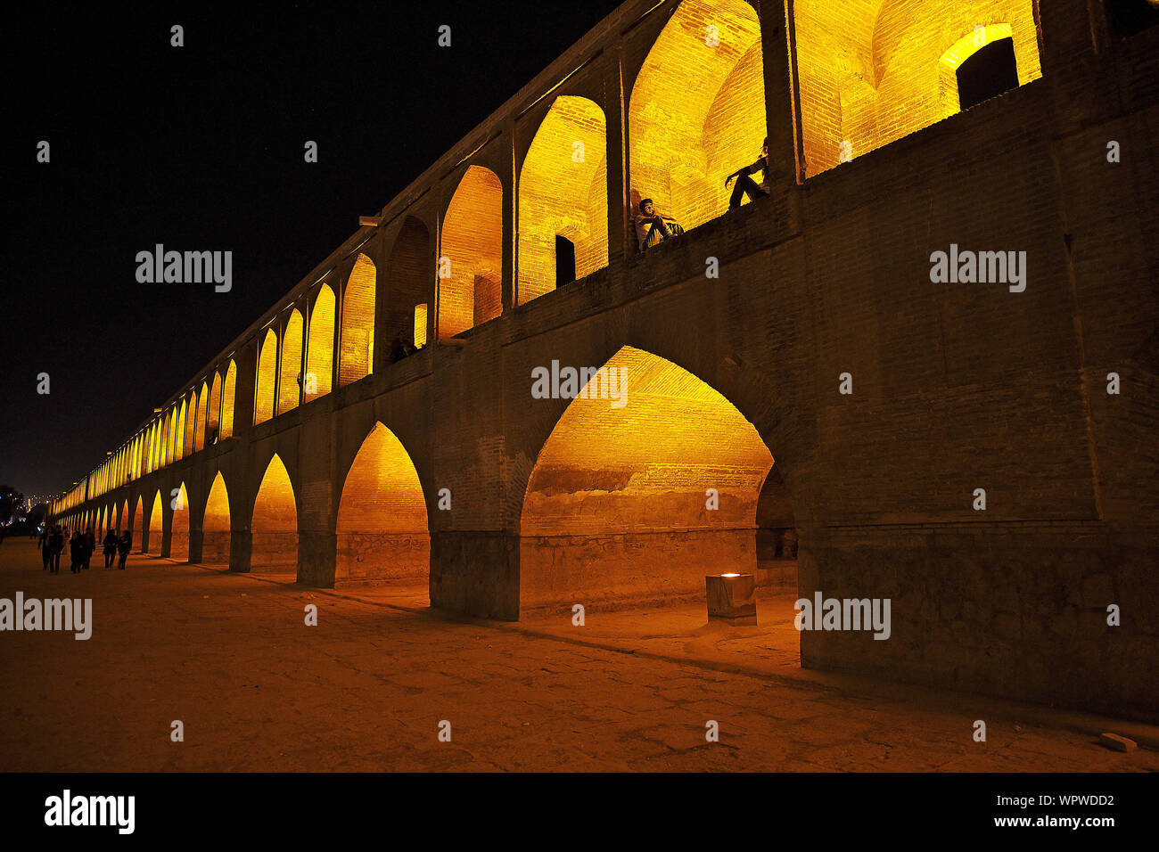 Isfahan / Iran - 03 Oct 2012: Night in ancient city Isfahan in Iran ...