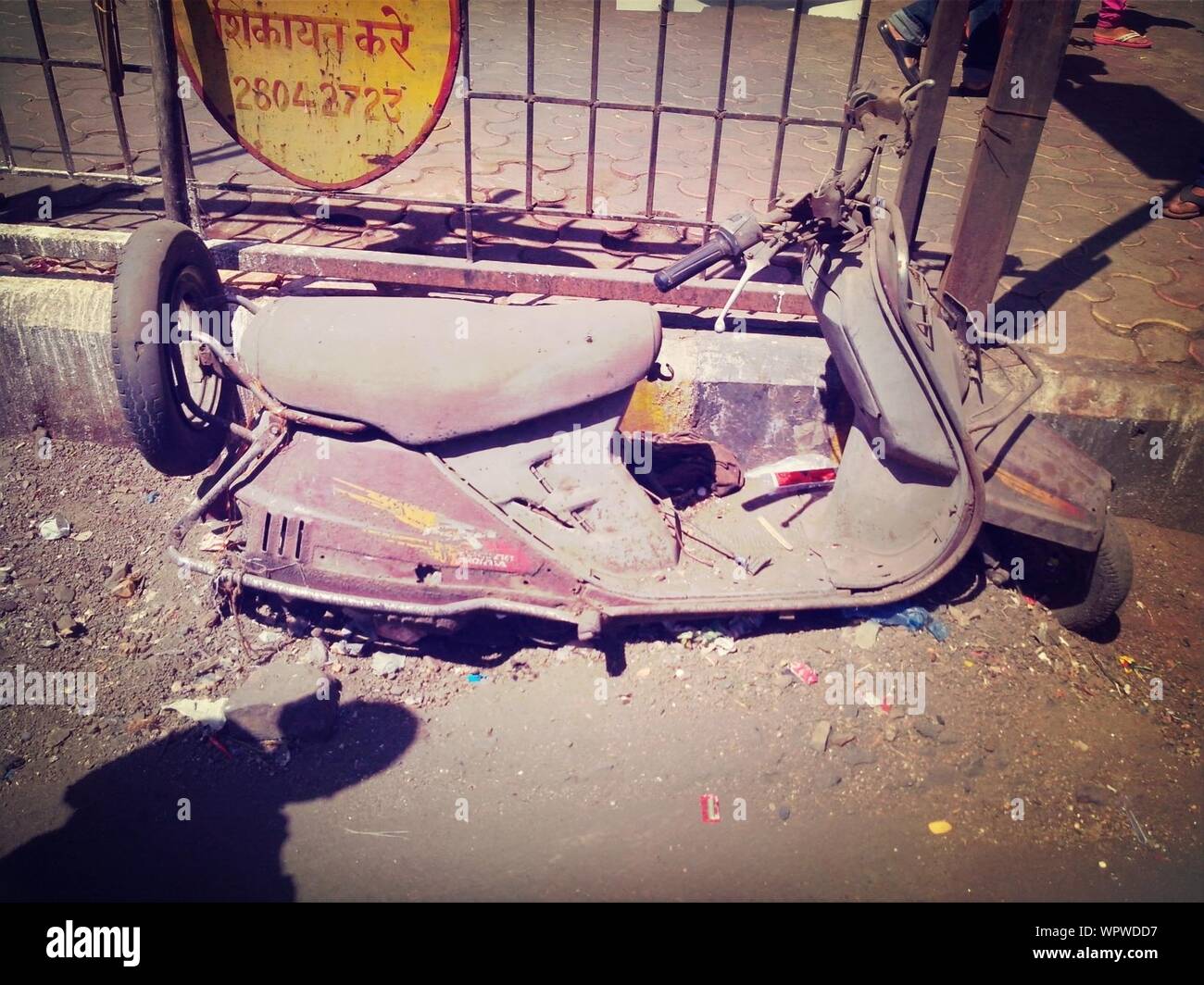 Broken scooter hi-res stock photography and images - Alamy