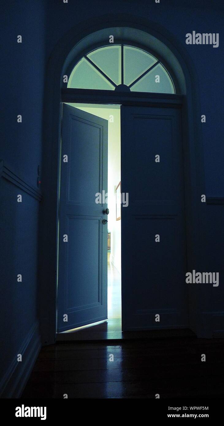 Empty Entrance With Open Door Stock Photo - Alamy