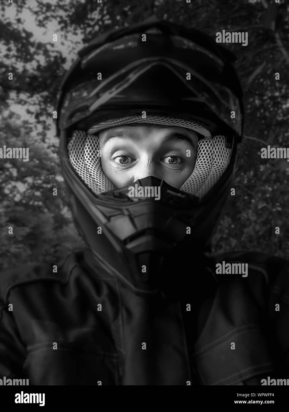 Person wearing helmet hi-res stock photography and images - Alamy