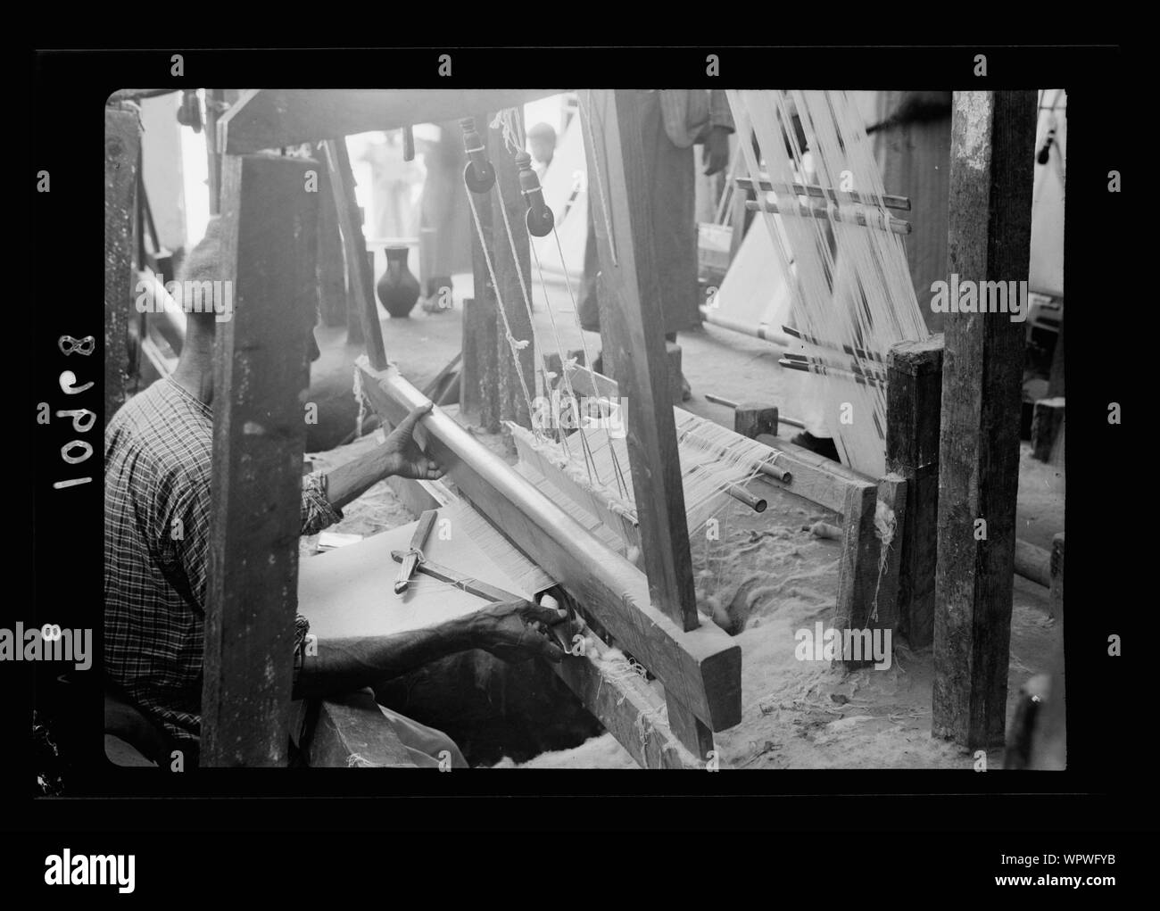 Majdel village & its primitive weaving. A native weaving establishment ...