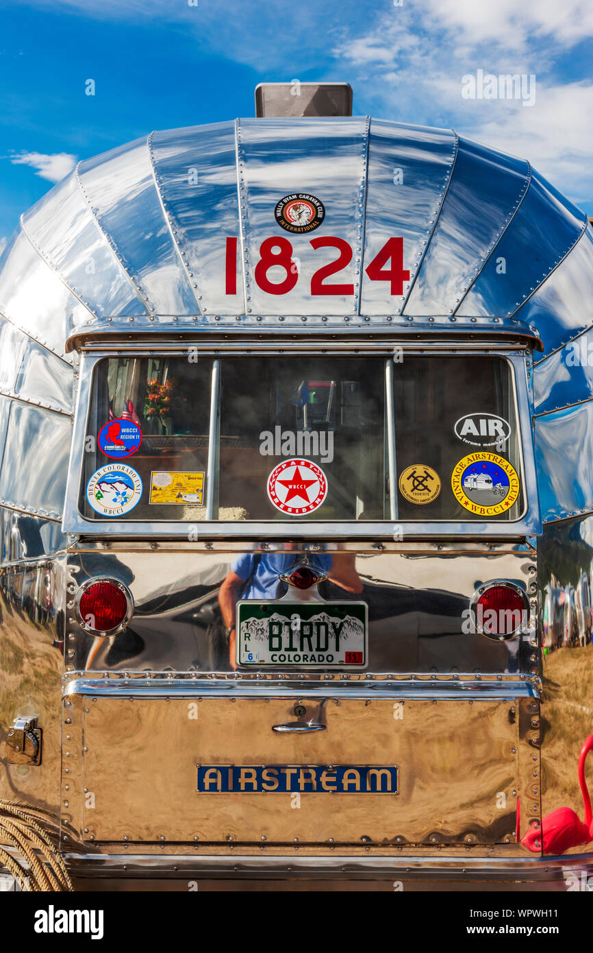 Airstream camping trailers at the Vintage Airstream Club Rocky Mountain ...