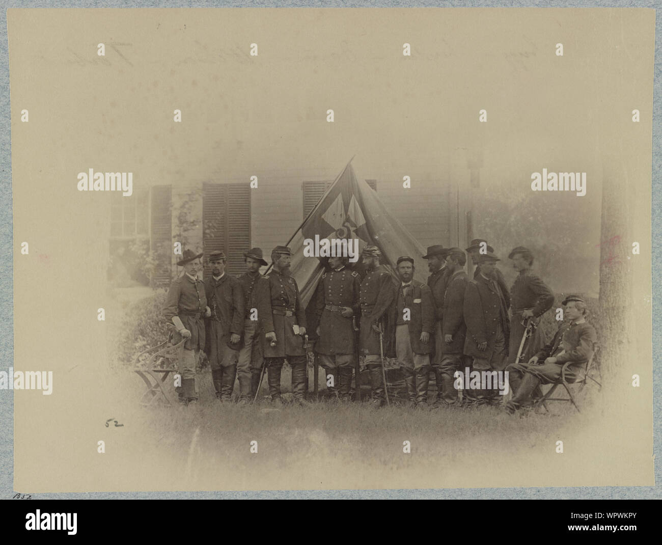 Major General G. K. Warren and staff Stock Photo - Alamy