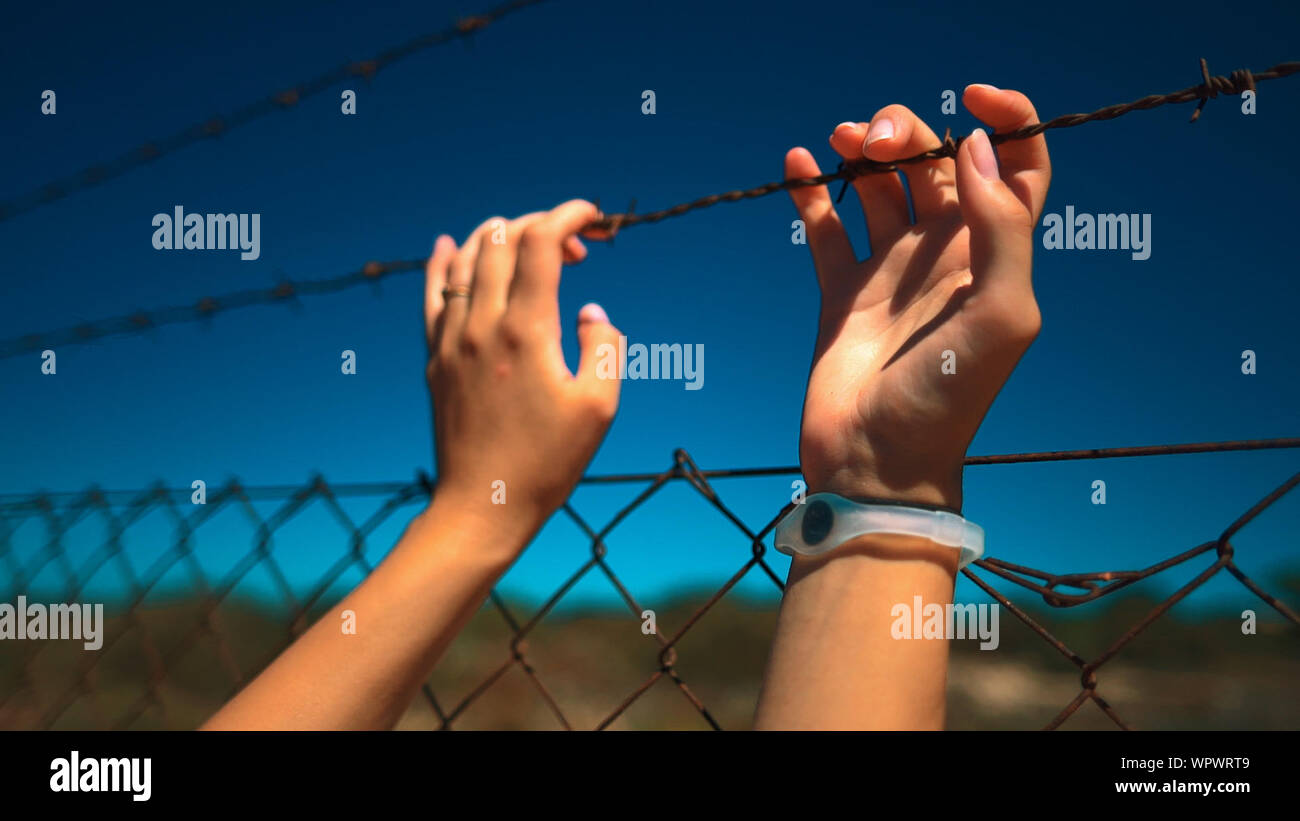 Barbed wire woman hi-res stock photography and images - Alamy