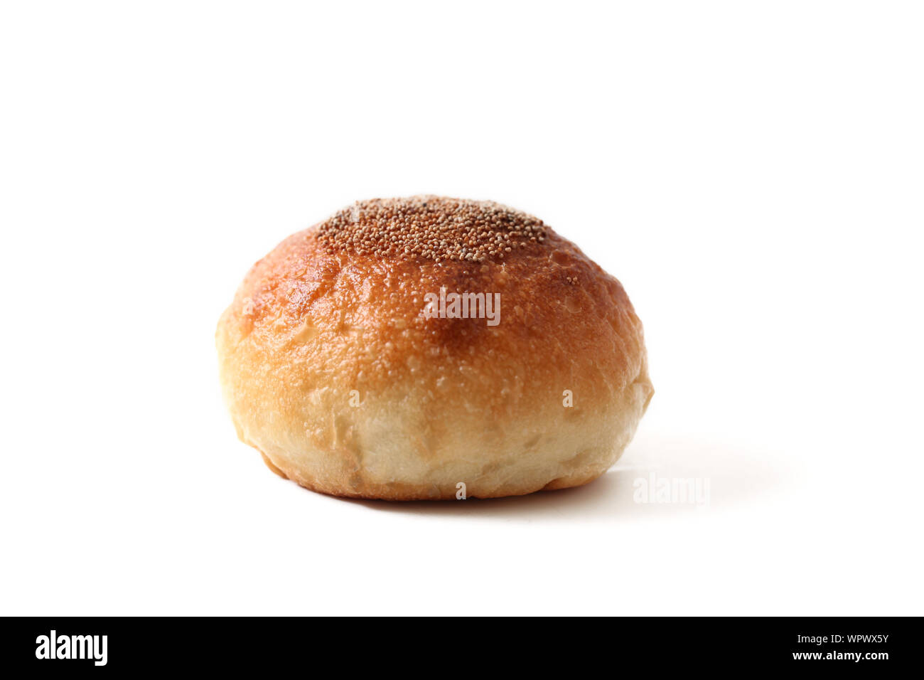 round bread with azuki bean paste closeup isolated on white background ...