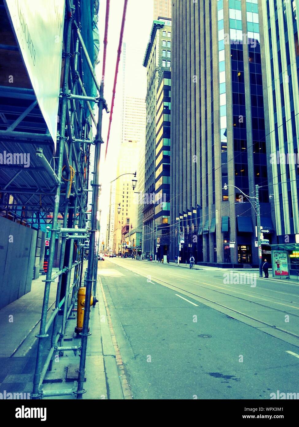 City street downtown skyscrapers background hi-res stock photography ...
