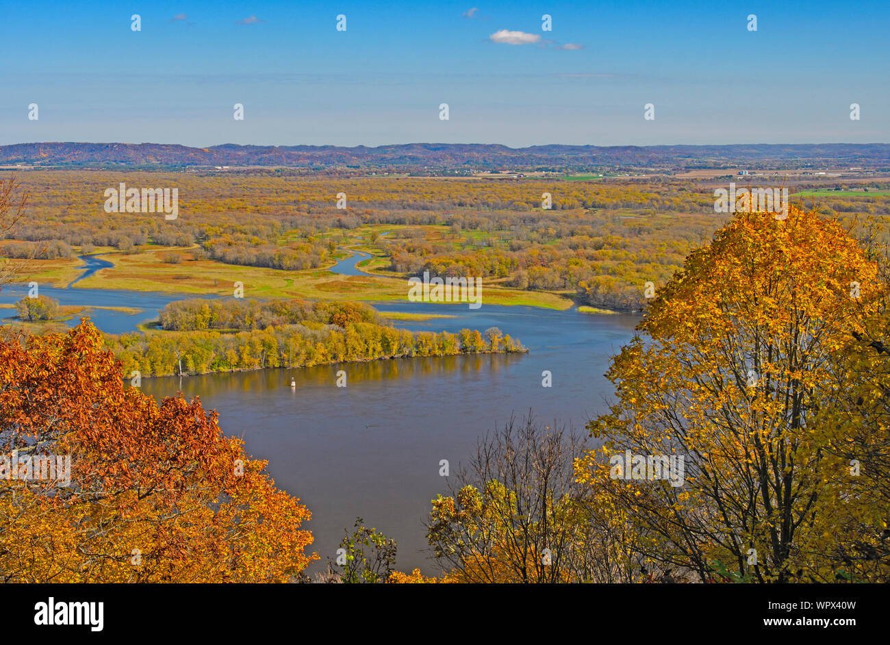 Missippi River Wetlands in the Fall at Great River Bluffs State Park in ...