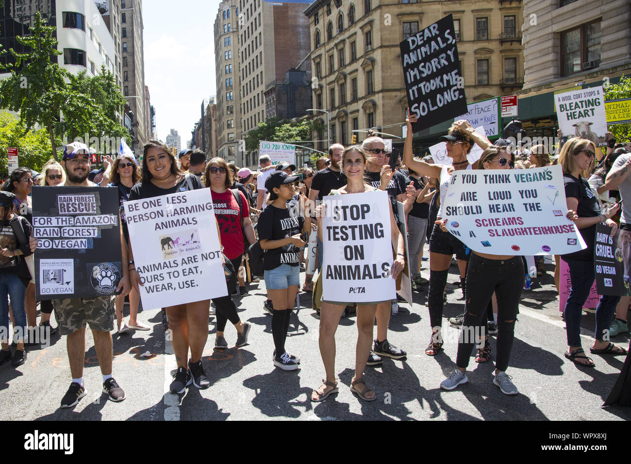 The Official Animal Rights March on August 24, 2019 filled Broadway at ...