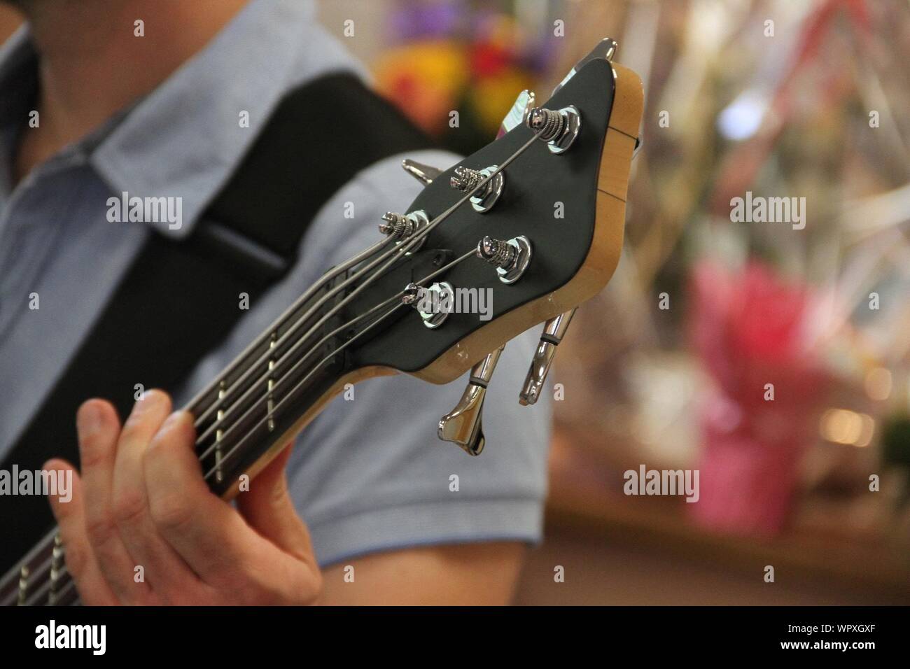 Man Playing Bass Guitar High Resolution Stock Photography and Images ...