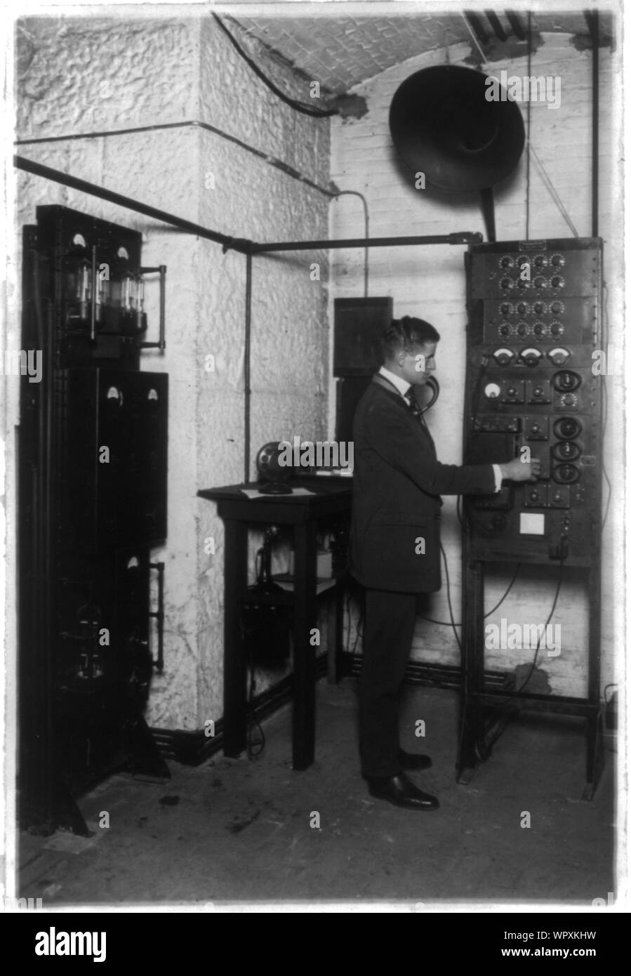 Man in public address amplifier control room in the U.S. Capitol Stock ...
