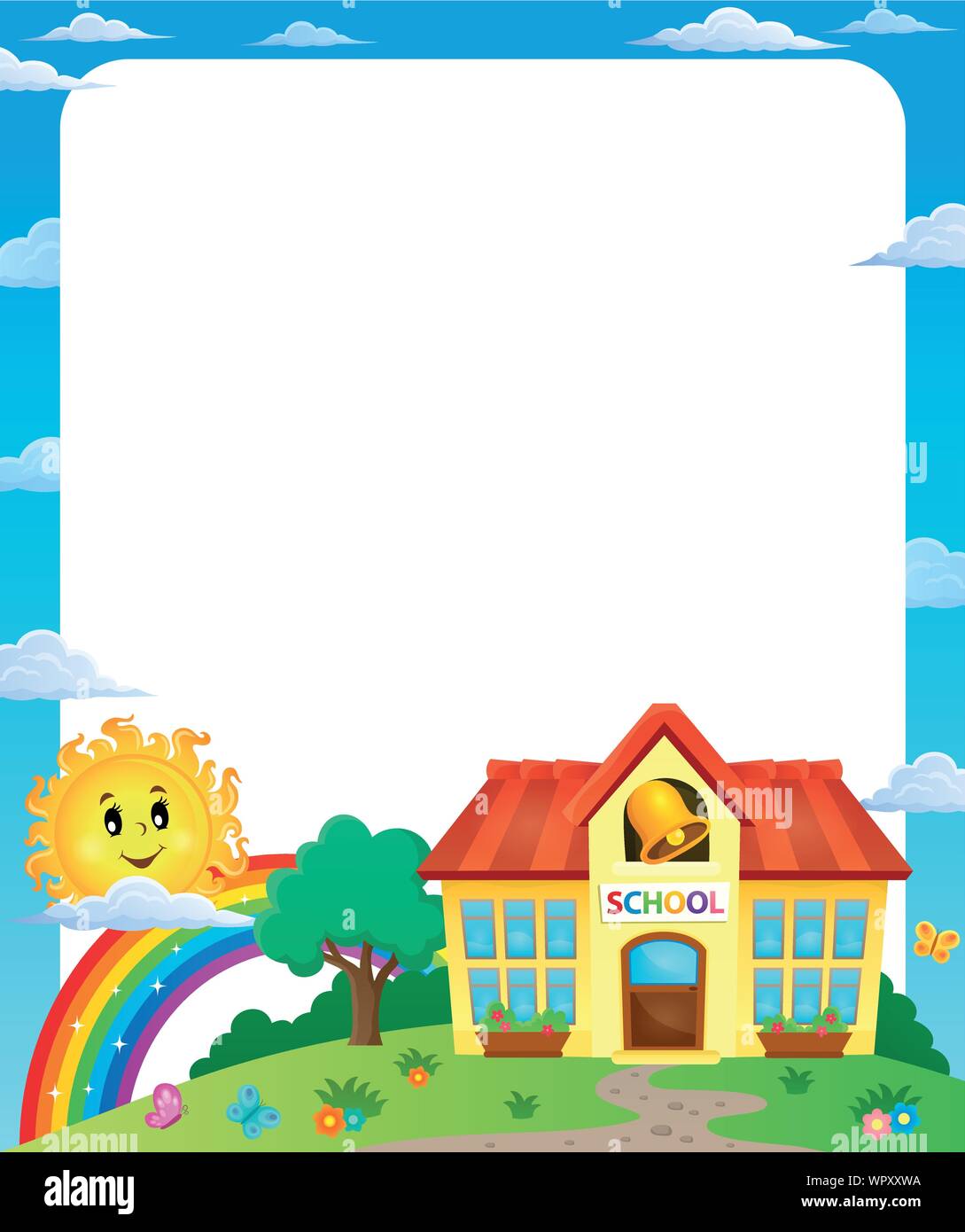 School building theme frame 1 Stock Vector Image & Art - Alamy