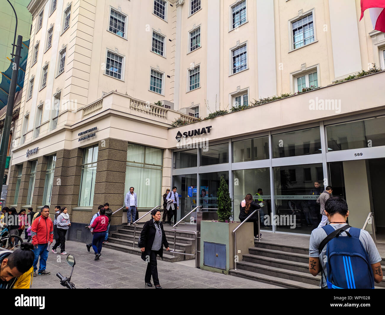 Sunat headquarters tax building at the old lima center Stock Photo - Alamy
