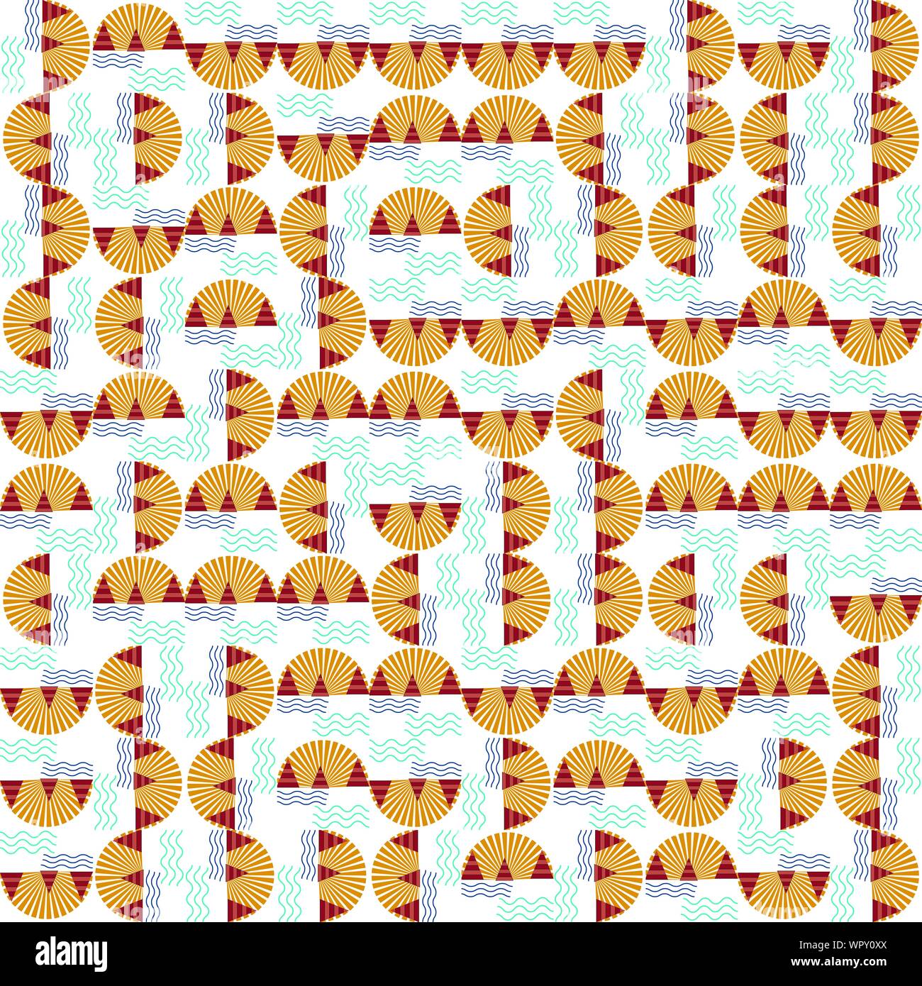 Abstract truchet pattern with geometric shapes for horizon,water and ...