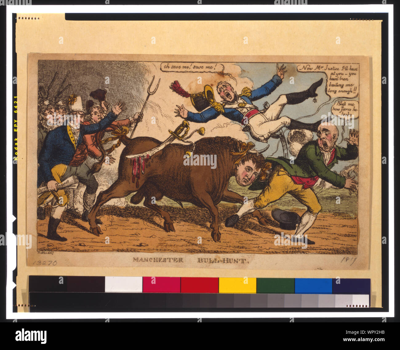 Manchester bull-hunt Abstract: Cartoon shows a bull, with the head of ...