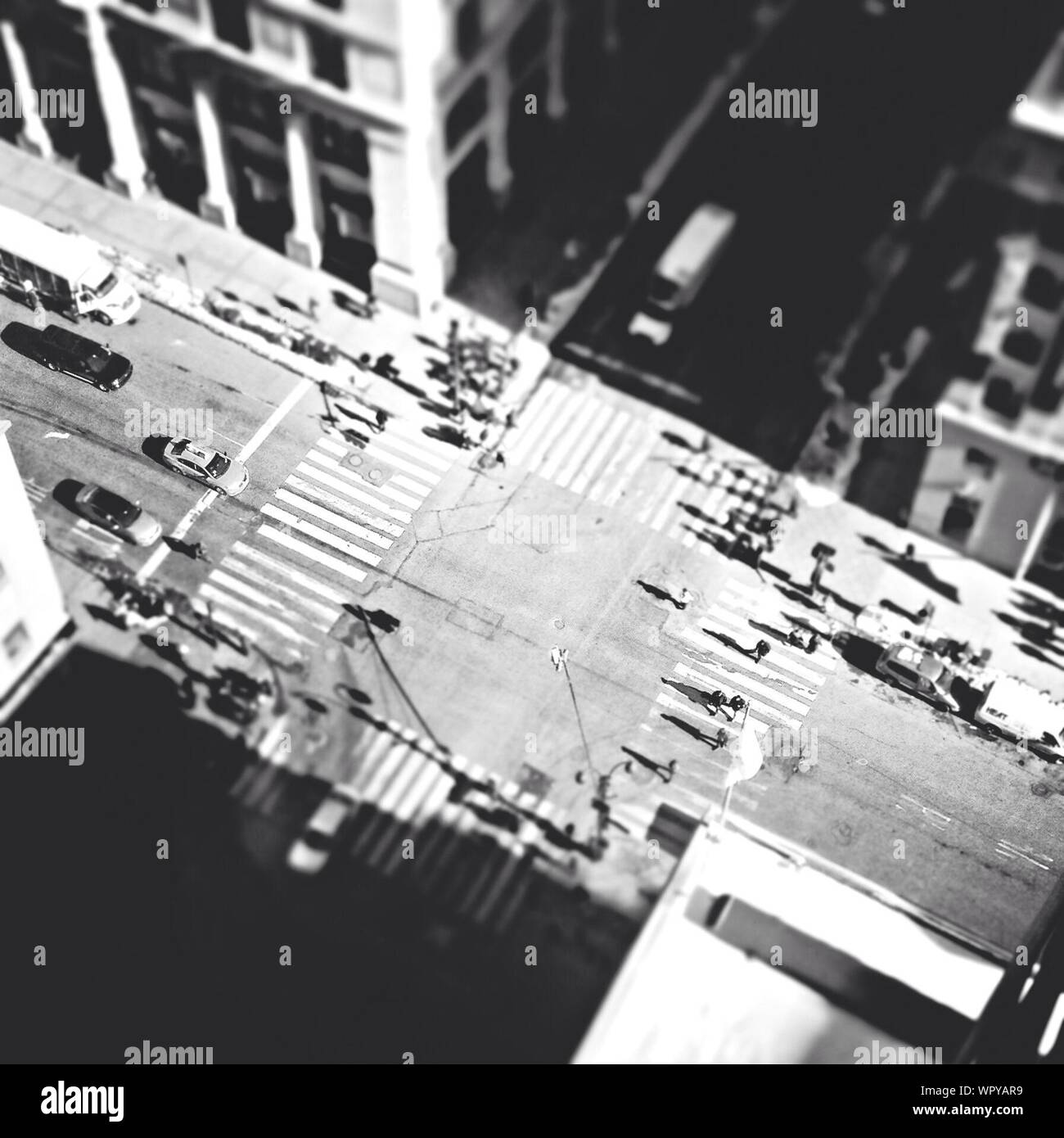 Traffic At City Crossroads Stock Photo - Alamy