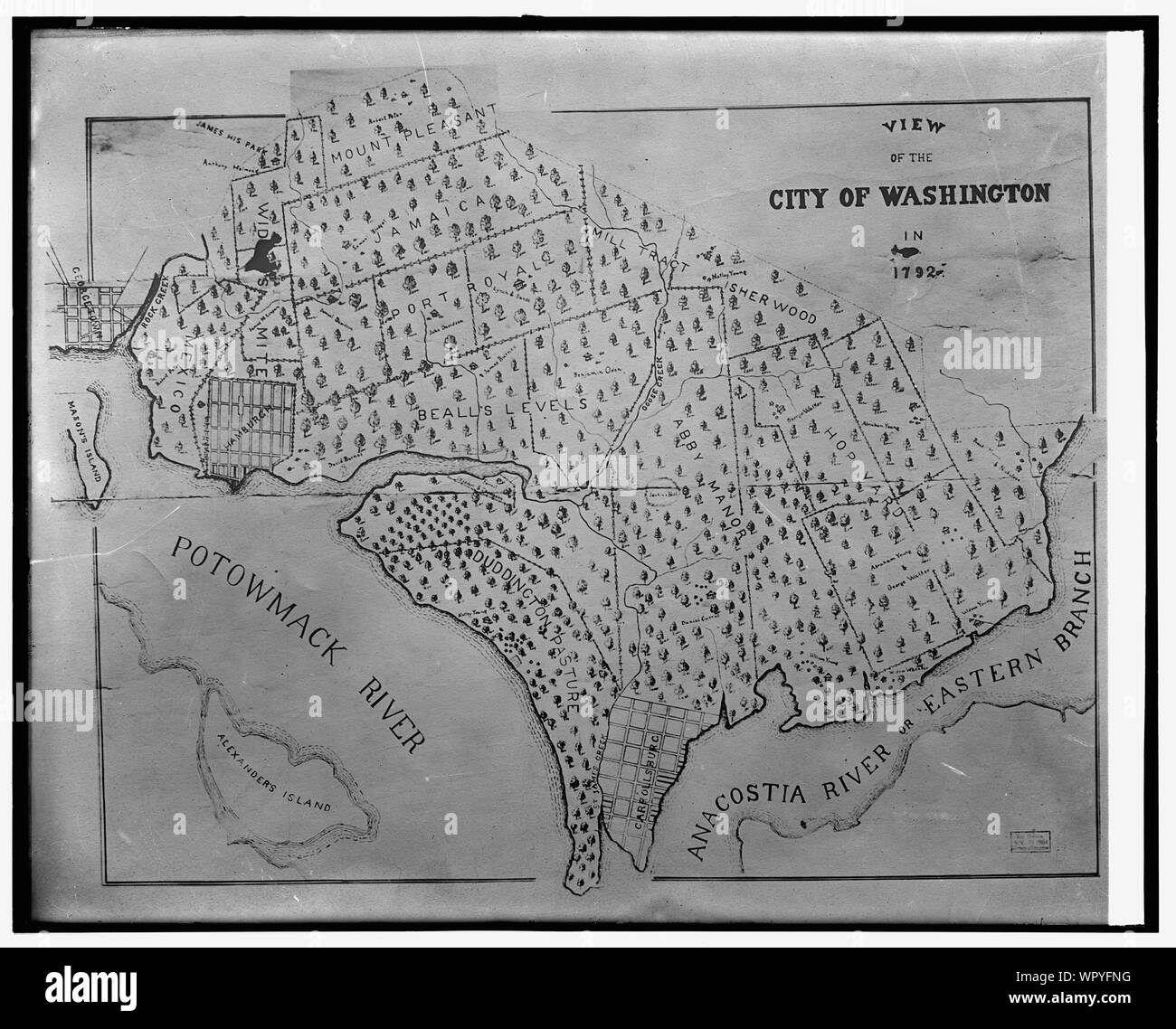 Map of City of Washington, 1792 Stock Photo - Alamy