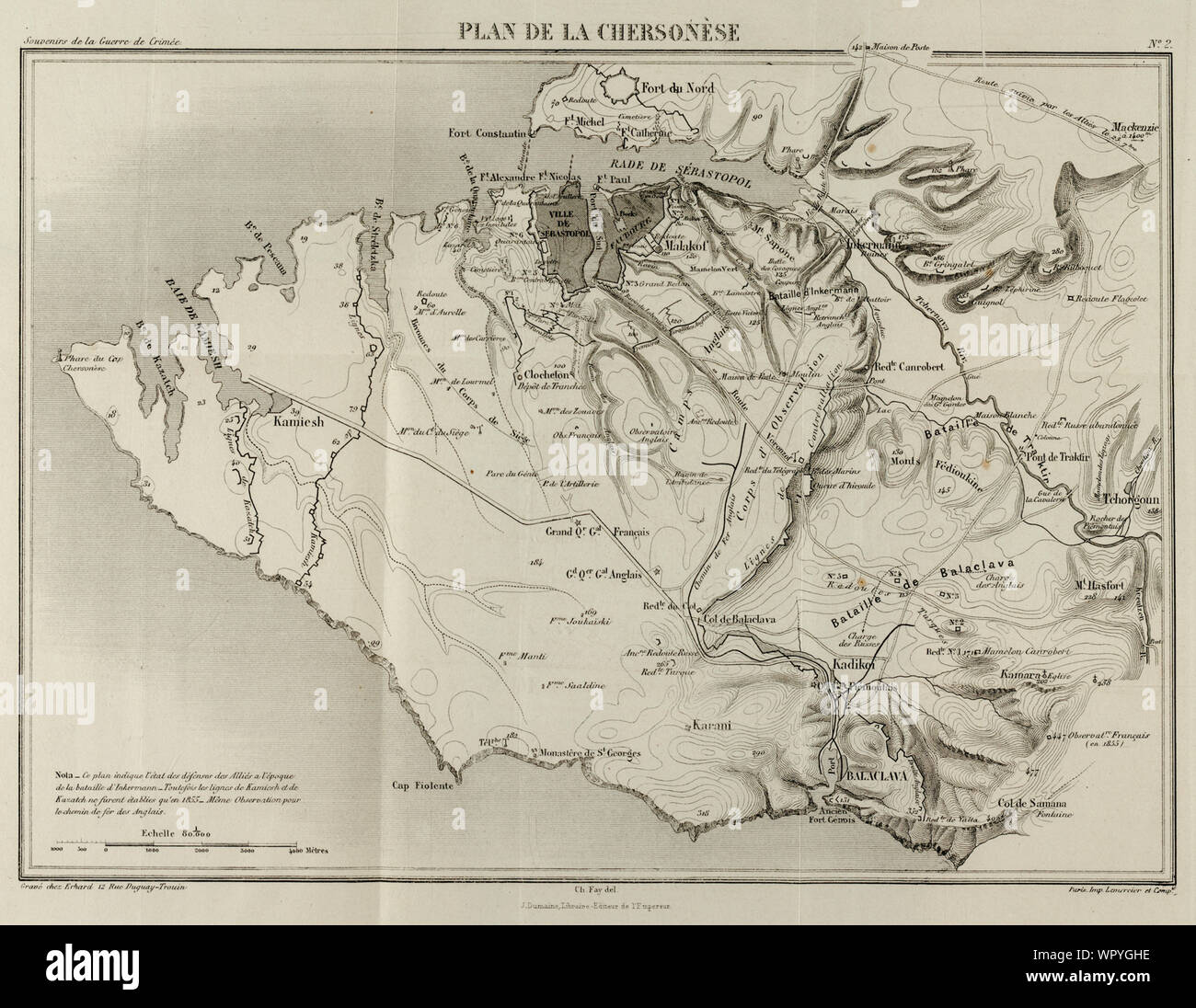 Map of port of Balaklava and route to Sevastopol 1855 Stock Photo - Alamy