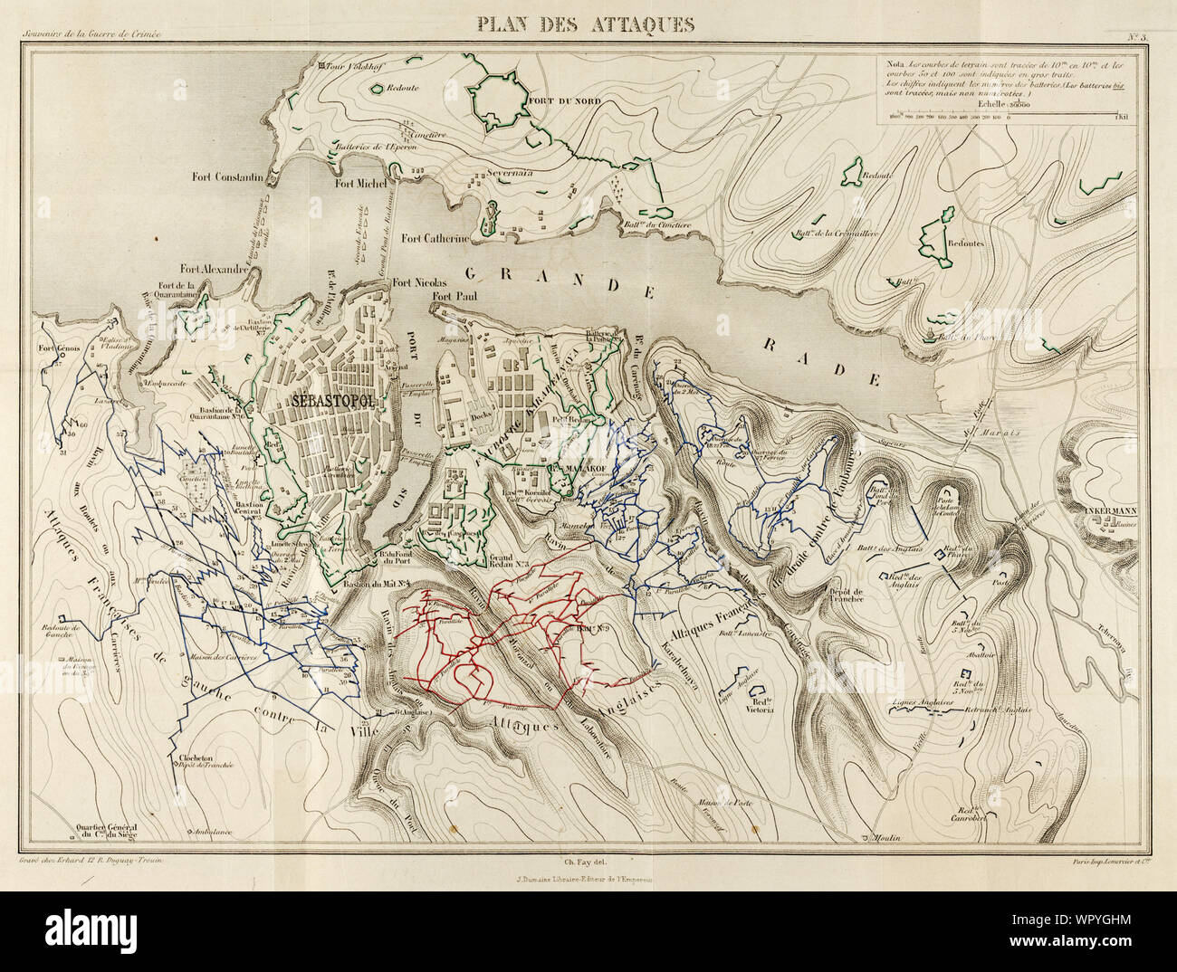 Map of Sebastopol lines 1855 Stock Photo - Alamy