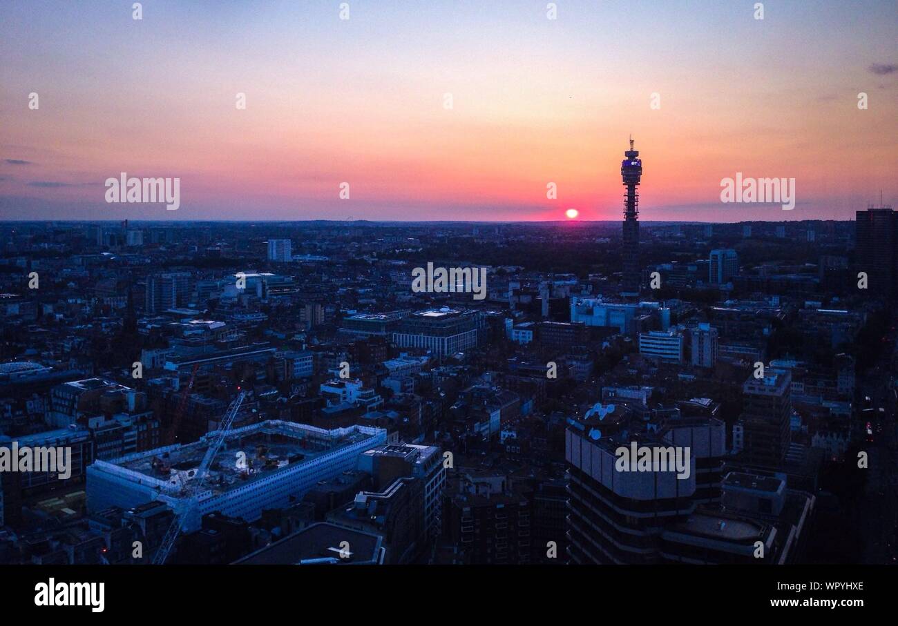 Ariel View Of City Sunset High Resolution Stock Photography and Images ...