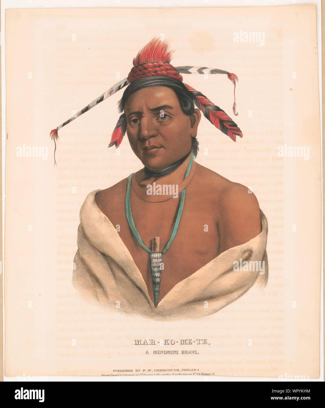 Mar-ko-me-te a Menomene brave Stock Photo - Alamy