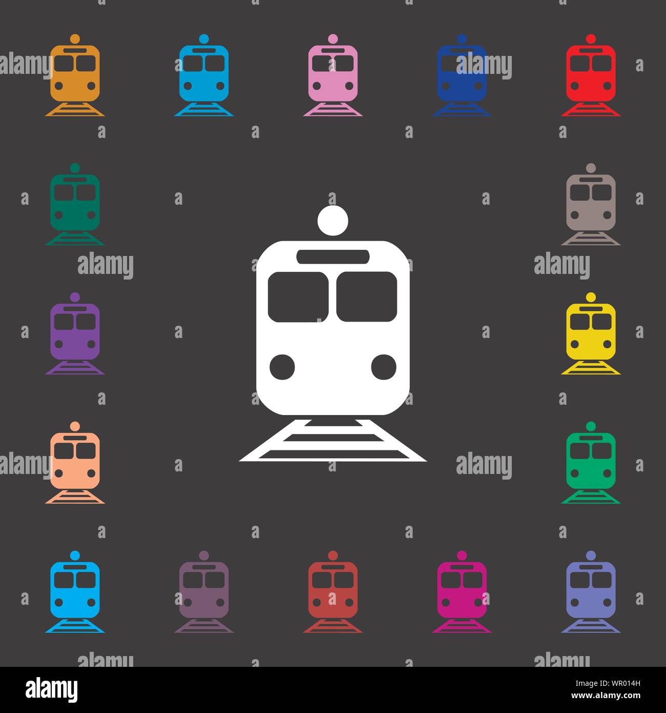 train iconi sign. Lots of colorful symbols for your design. Vector ...