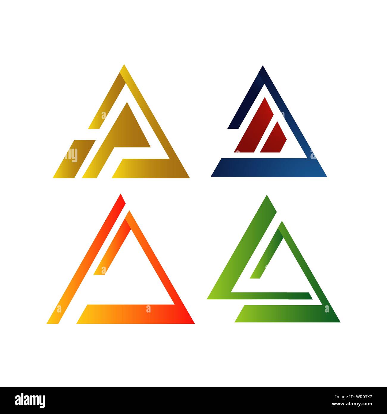 set of Abstract triangle logo vector icon for Tech Corporate Business ...