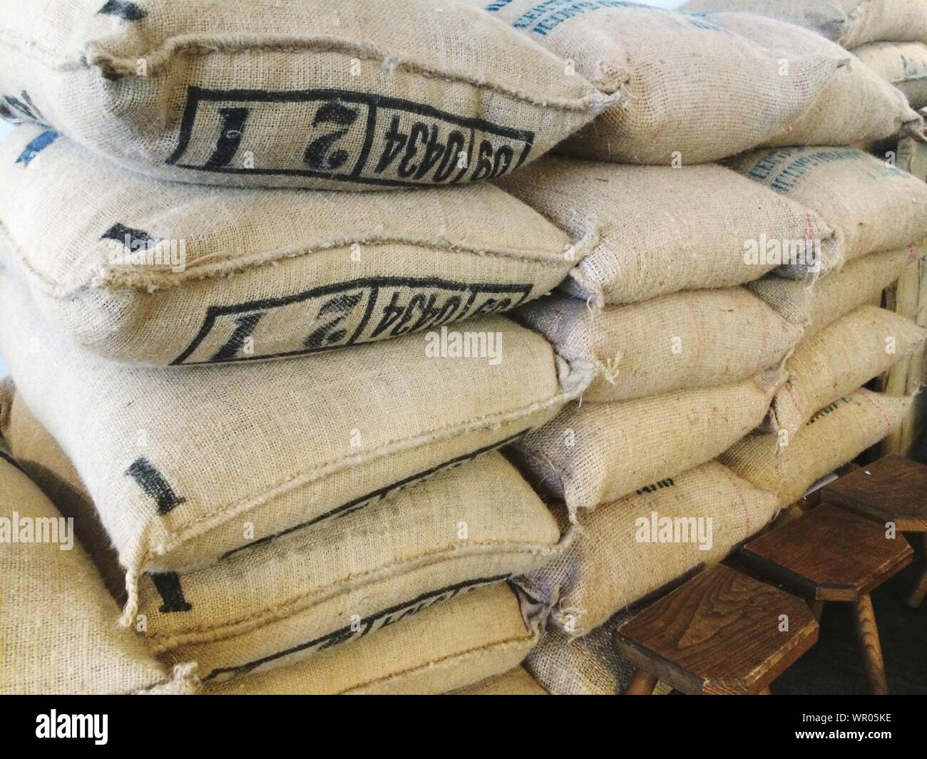 Stack of sacks hi-res stock photography and images - Alamy