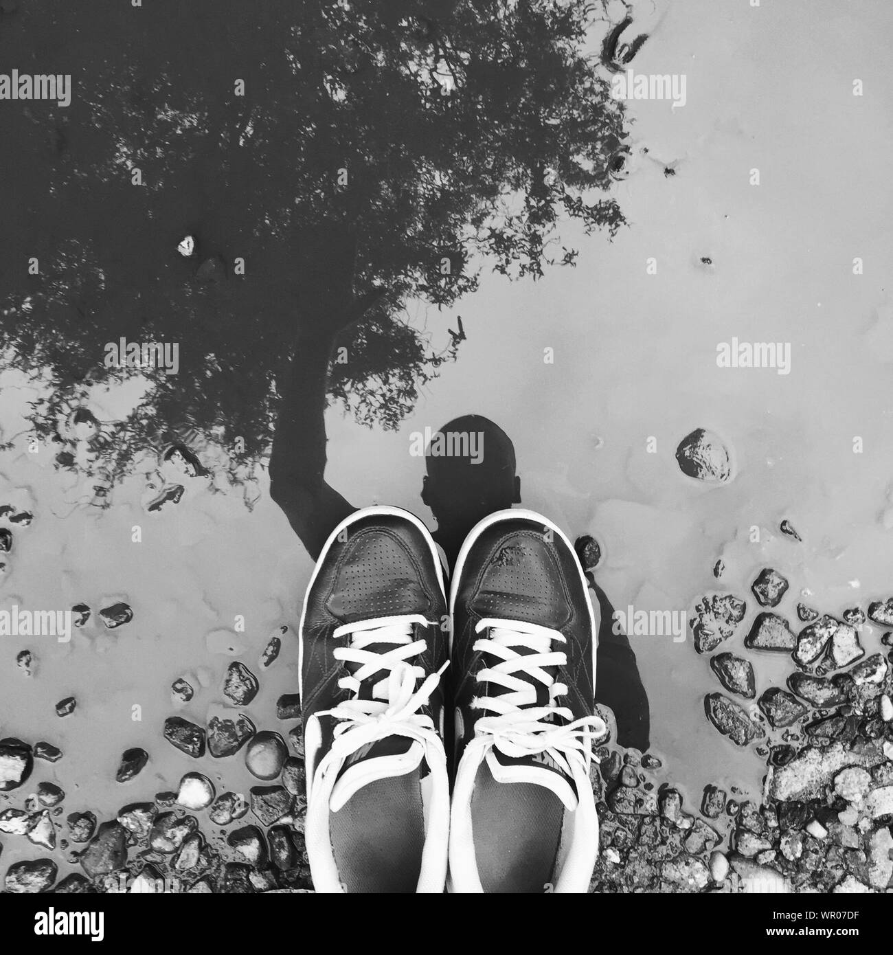 High angle view shoes reflection hi-res stock photography and images ...