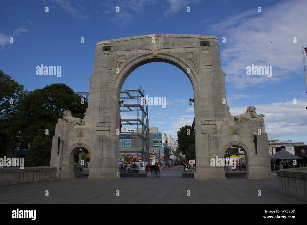 Christchurch New Zealand Memorial arch Stock Photo - Alamy