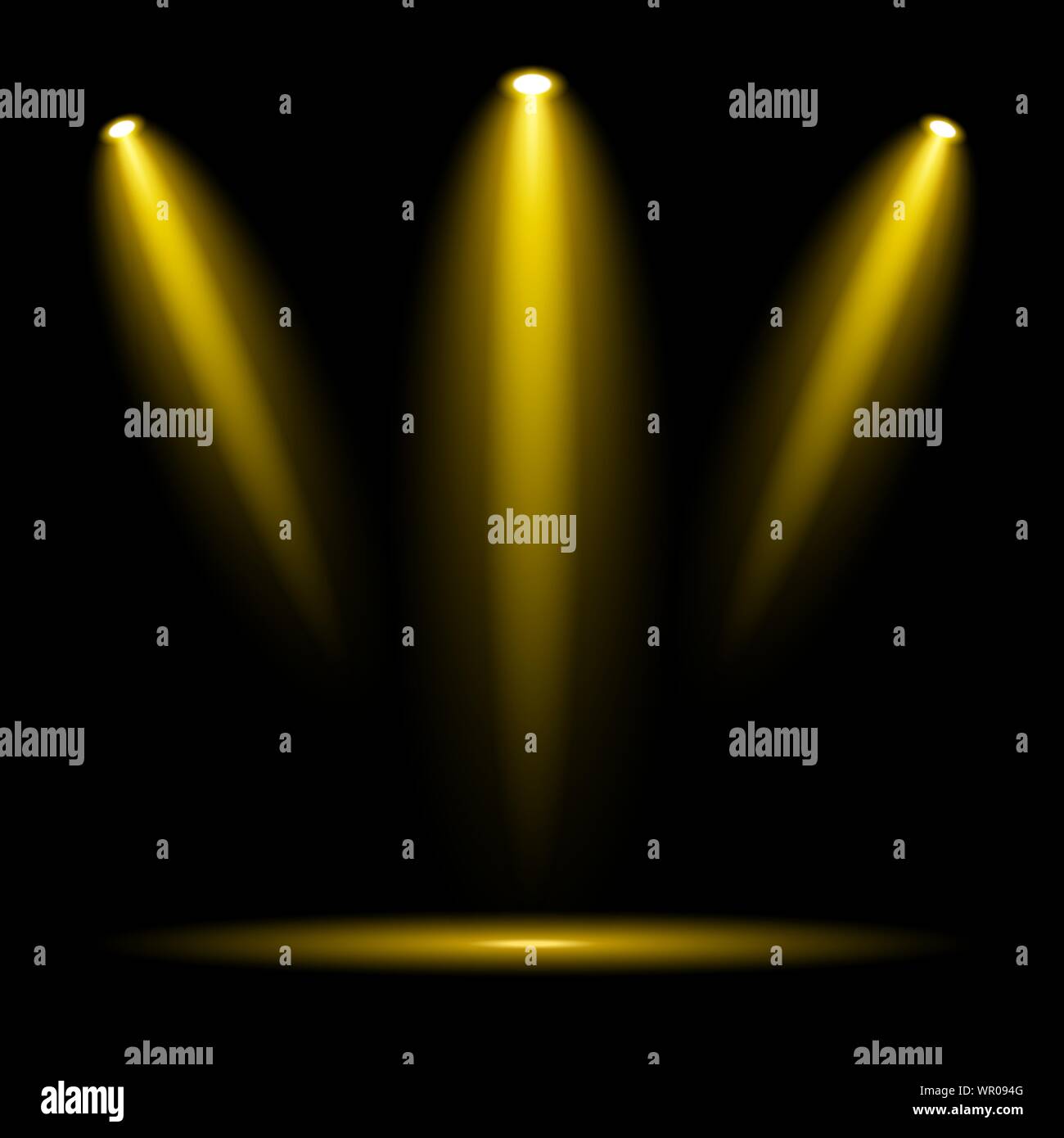 Golden spotlights on dark background, stock vector Stock Vector Image ...