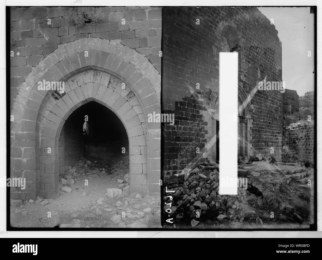 Margab Castle. Entrance to castle looking in; [Entrance to chapel of ...