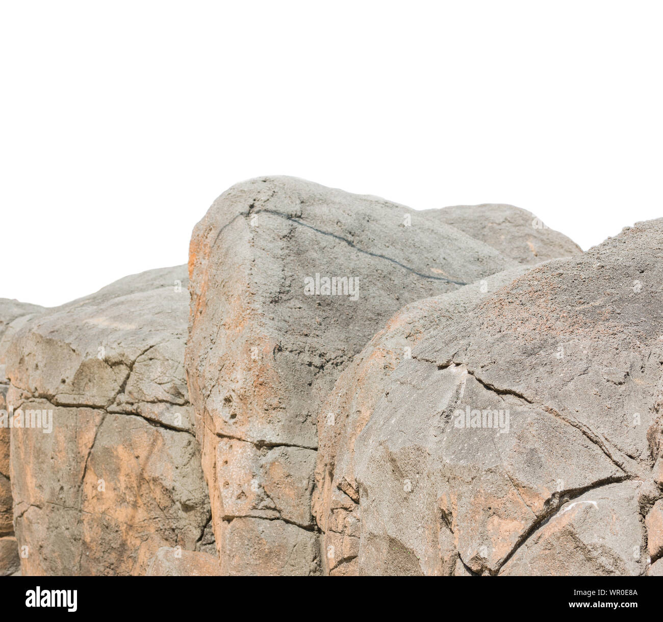 Large rock isolated on white background Stock Photo - Alamy