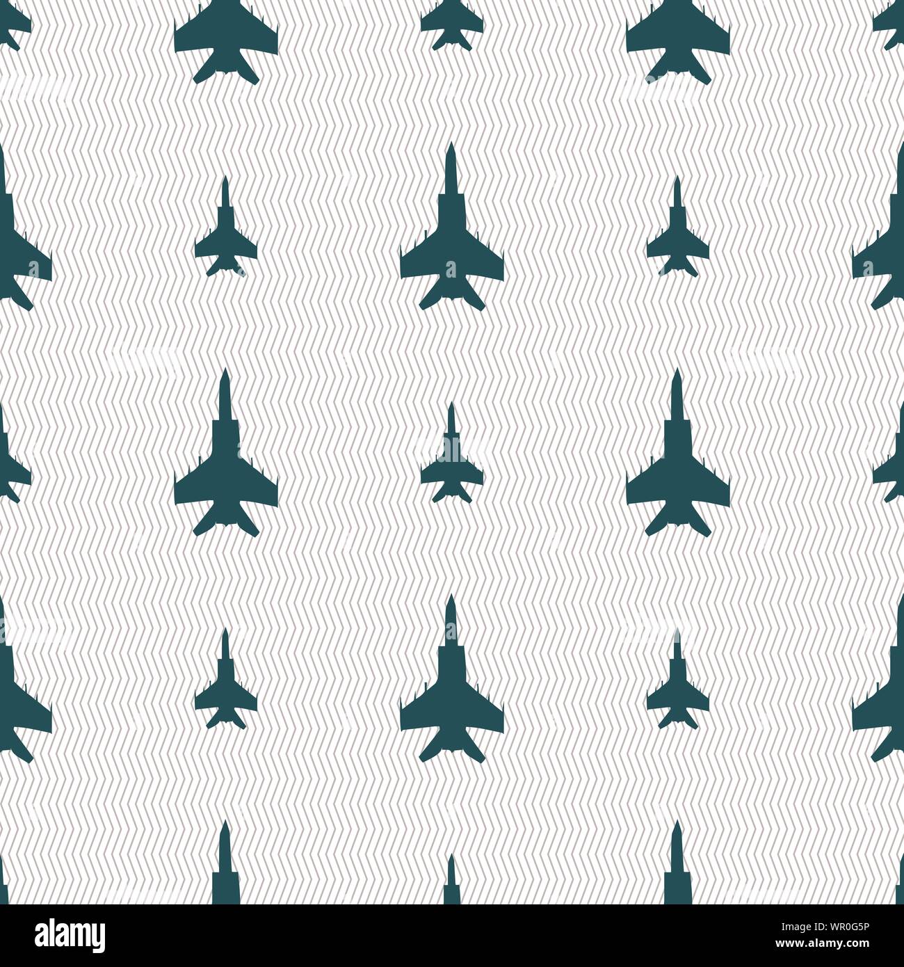 fighter icon sign. Seamless pattern with geometric texture. Vector ...