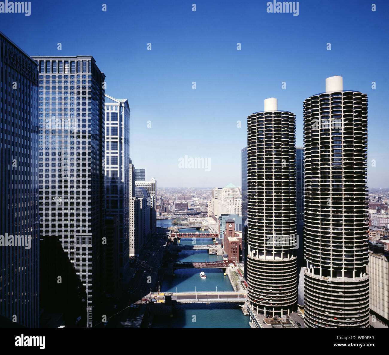 Marina city overlook, Chicago, Illinois Stock Photo - Alamy