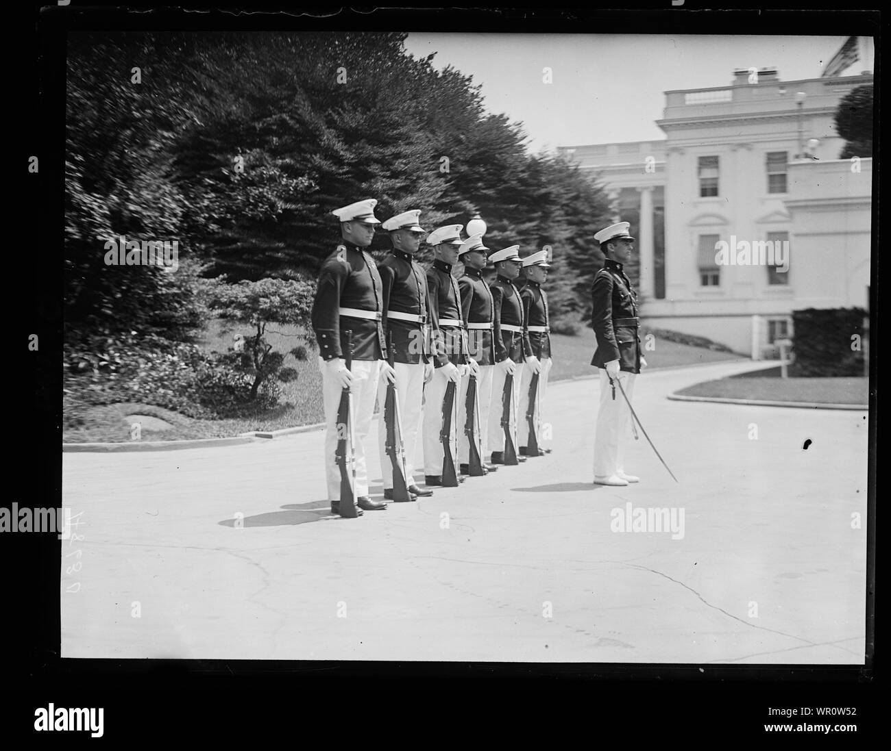 Marine guard at funeral of Calvin Coolidge, Jr. [White House ...