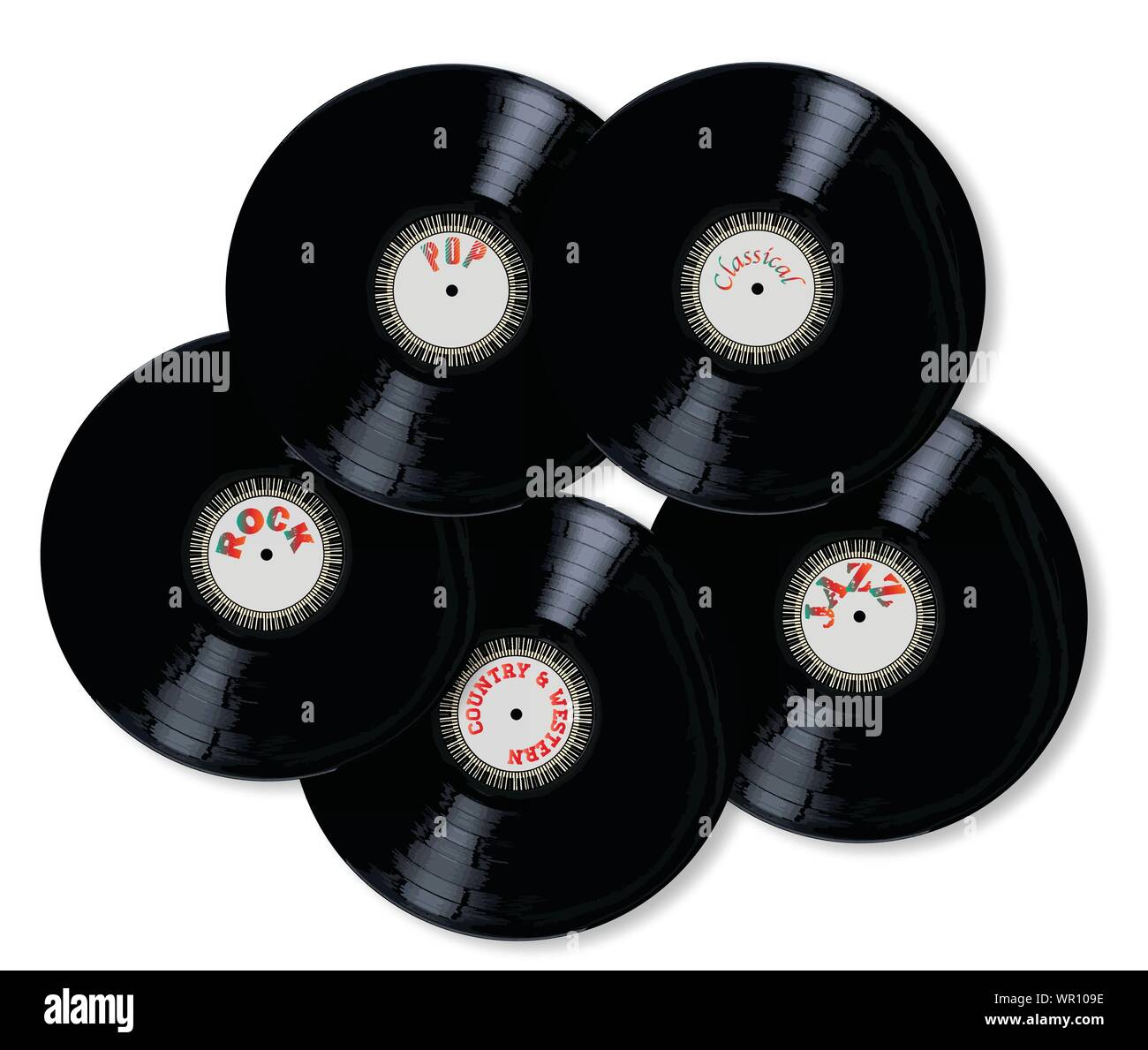 Vinyl records pop art Stock Vector Images - Alamy